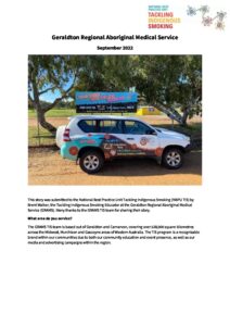 Geraldton Regional Aboriginal Medical Service September 2022 - Tackling ...